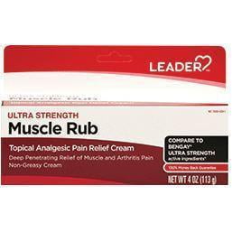 Leader Ultra Strength OTC Muscle Rub Cream for Pain Relief, 4 oz ...