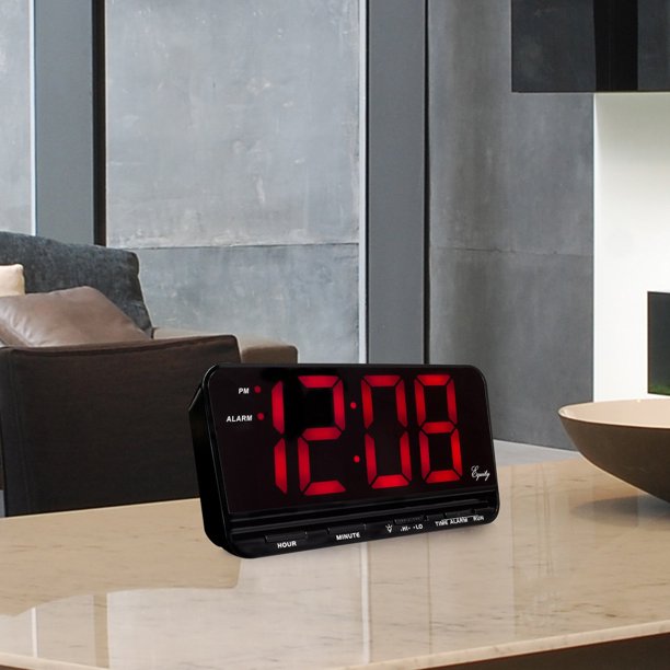 La Crosse Extra-Large 3" LED Electric Alarm Clock with Hi/Lo settings ...