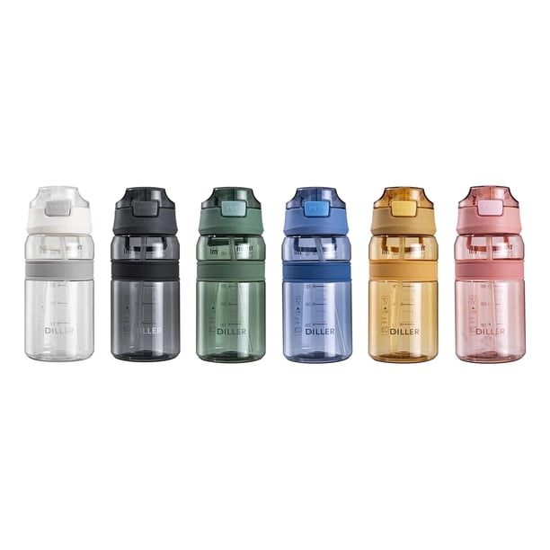 Diller Water Bottle with Straw, 28 or 18 oz BPA Free Plastic Water ...