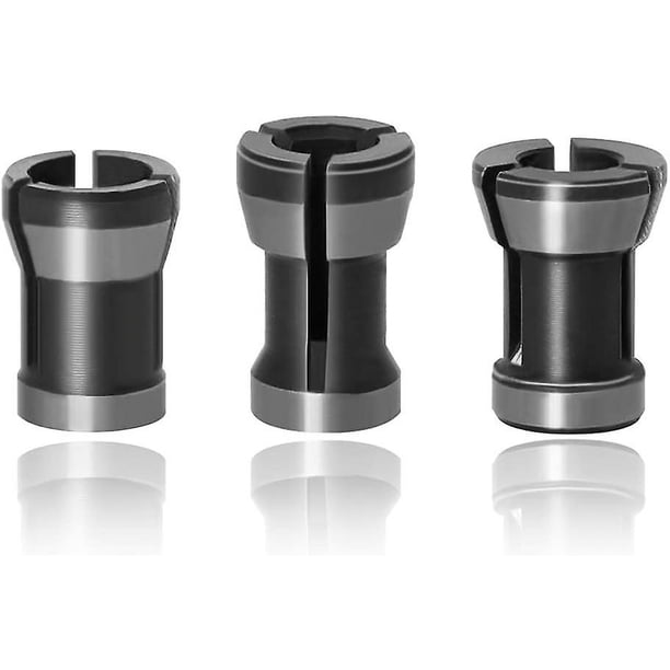 3 Pieces Router Collet Chuck, 6mm 6.35mm 8mm Router Bit Collet Chuck ...