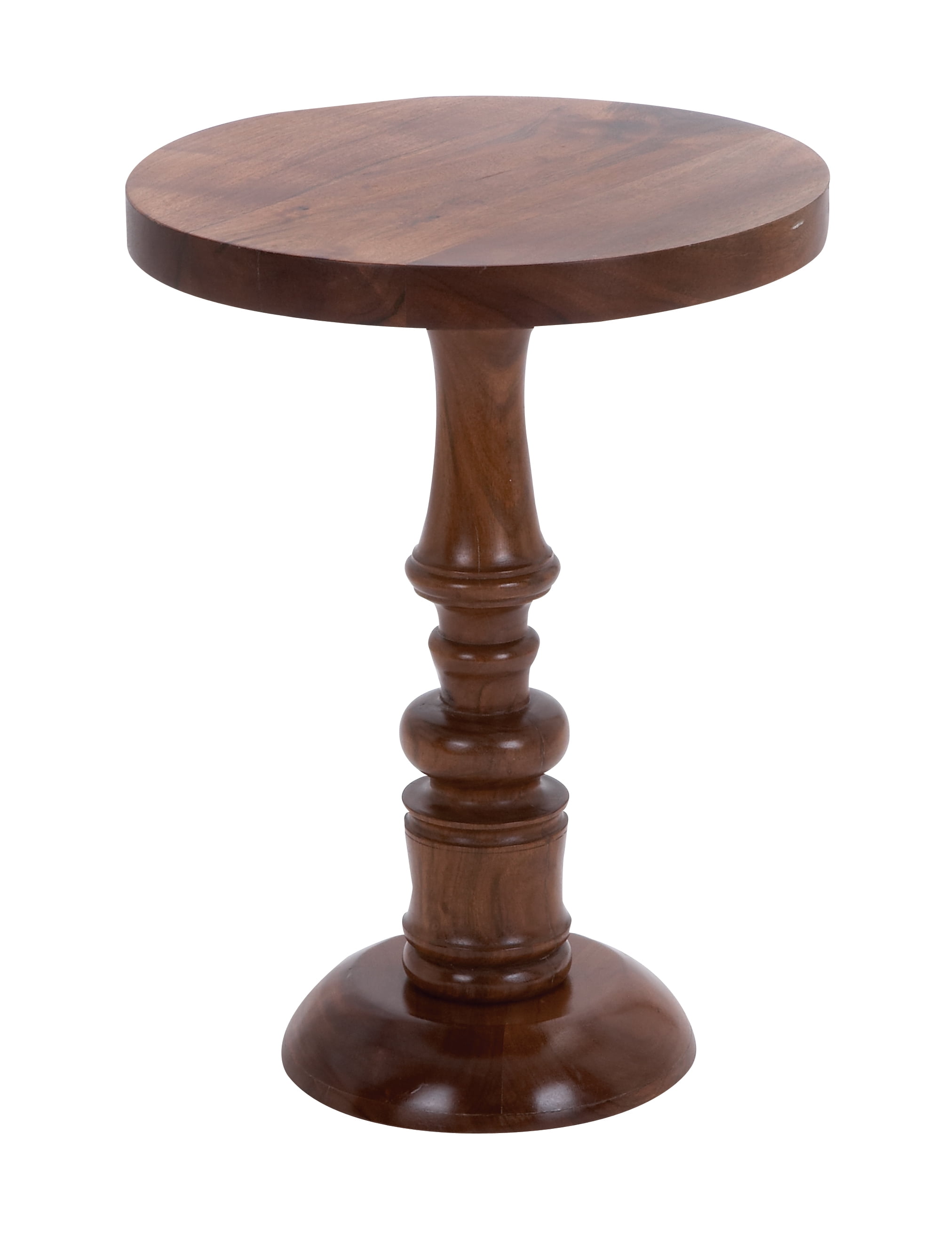 Wooden Round Shaped Pedestal Table With Traditional Design - Walmart.com