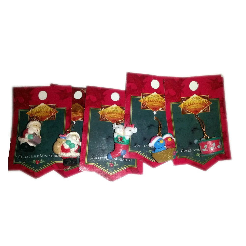 Matrix Miniature Polyresin Christmas Ornaments Set of 5 - Walmart.com