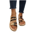 Black Womens Plus Size One Strap Breathable Beach Slippers Cozy Spring ...
