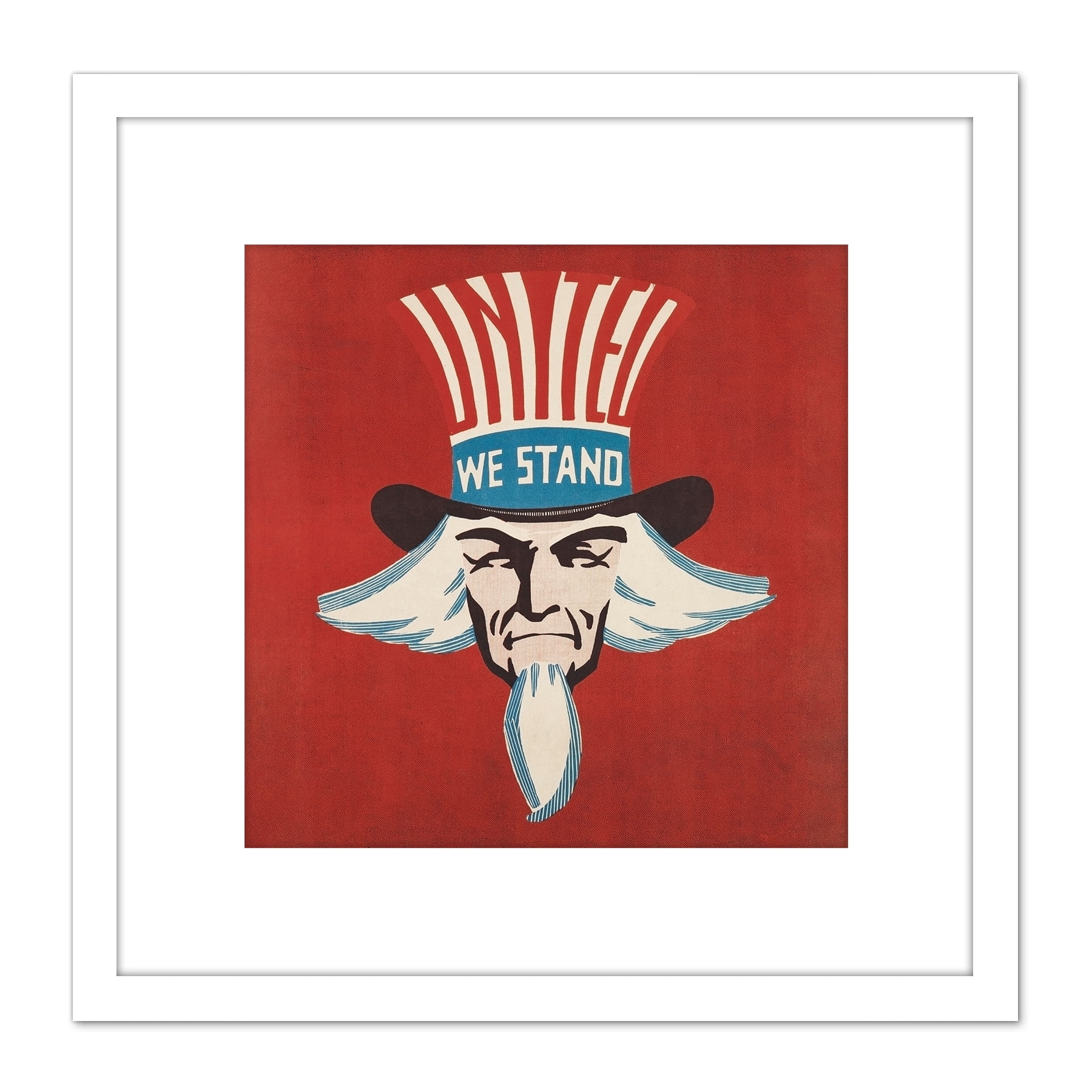 Forbell United We Stand Uncle Sam Sheet Music Cover 8X8 Inch Square Wooden Framed Wall Art Print ...