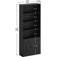 "IRONCK Black Industrial Metal Bookcase with 6 Shelves and Doors, 70 ...