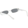 Extreme Thin Small Rectangle Sunglasses Neutral Colored Lens 49mm ...