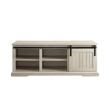 Woven Paths Dorset Grooved Sliding Barn Door Storage Bench, Birch ...