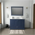 JERFIT Navy Blue Bathroom Vanity Set with Mirror, 48 Inch Modern Single ...