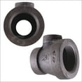 Supply Giant 1-1/2" x 1-1/4" x 1" BLack Pipe Fitting Reducing Tee Cast ...