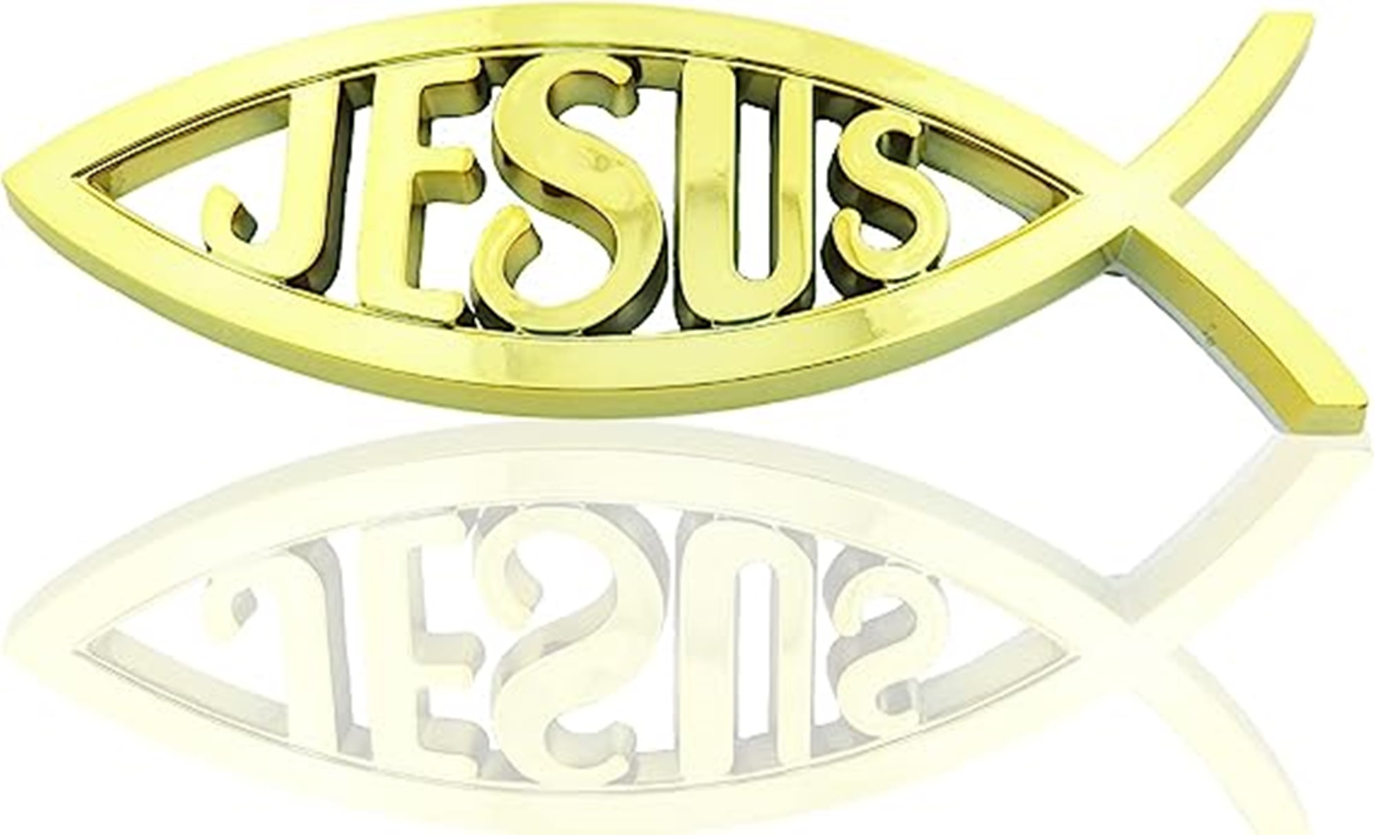Jesus Ichthus Fish Bumper Sticker, Religious Car Decals, 5 Inches ...