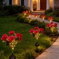 Solar Powered Carnation Light Outdoor Floral Light 7 Pronged LED ...
