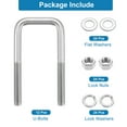 Uxcell U Bolts, 12 Set 2-1/16" x 4-3/4" - 304 Stainless Steel Square U Bolt with Washers and ...