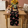 Cherry Rustic Table Runner, Spring Summer Tropic Fruit Black Washable ...