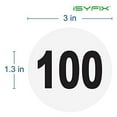 iSYFIX White Consecutive Number Stickers – 1 to 100, 3-inch, 1 set – Vinyl Self Adhesive Premium ...