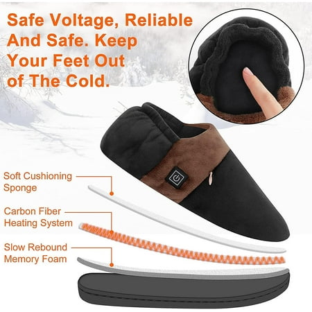 Heated Slipper Heated Plush Shoe,for Men Women,electric Heated Slippers ...