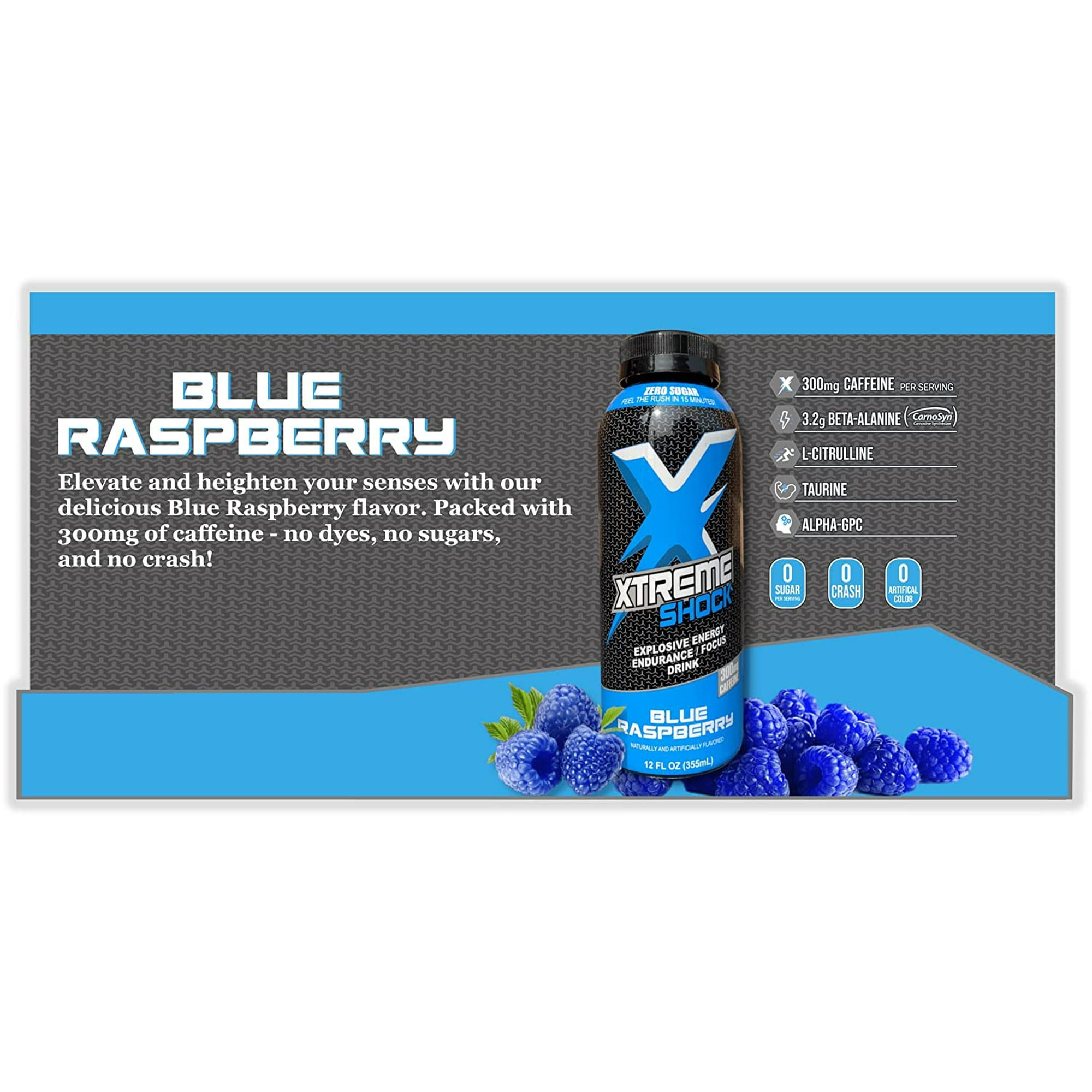 Xtreme Shock RTD Pre-Workout Energy Drink, Ansi, NRG, 12 fl oz, Pack of ...