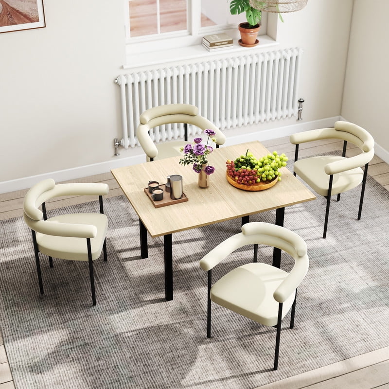 Mesa de Comedor Plegable FurnitureR MARLOWE Beige 2-4 Personas ...