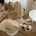 Cute Animal Slipper For Women Girls Kawaii Fluffy Winter Warm Slippers Woman Cartoon Milk Cow ...