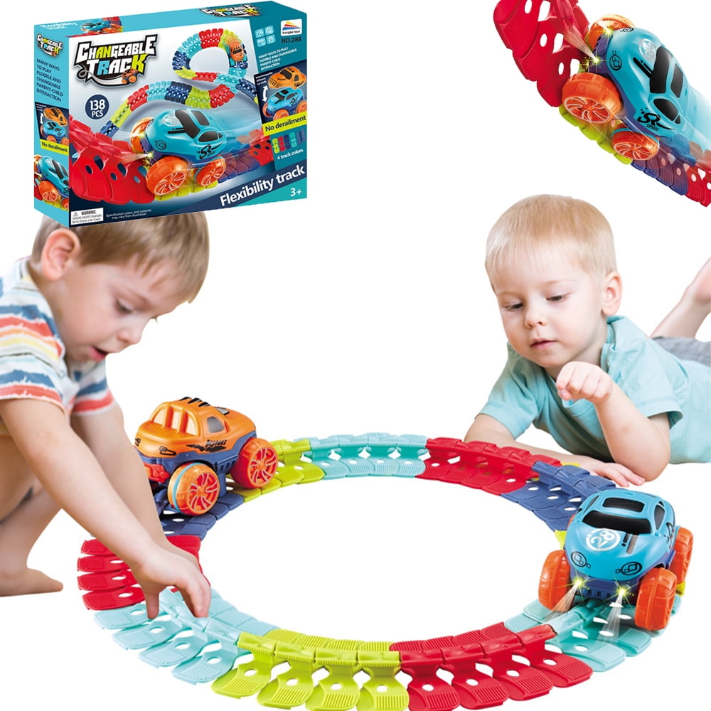 Vivefox Race Tracks, Kids Race Car Track with Flexible Track, Creative ...