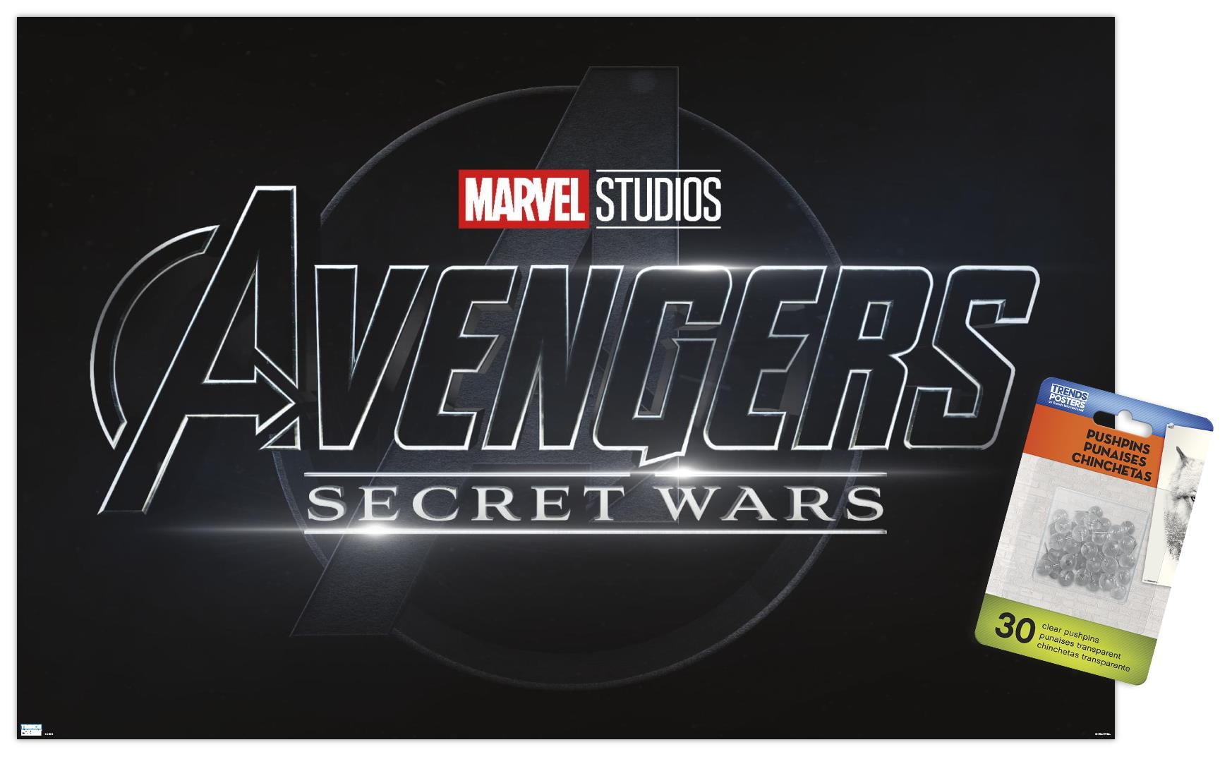 Marvel Avengers: Secret Wars - Logo Wall Poster with Push Pins, 14.725 ...