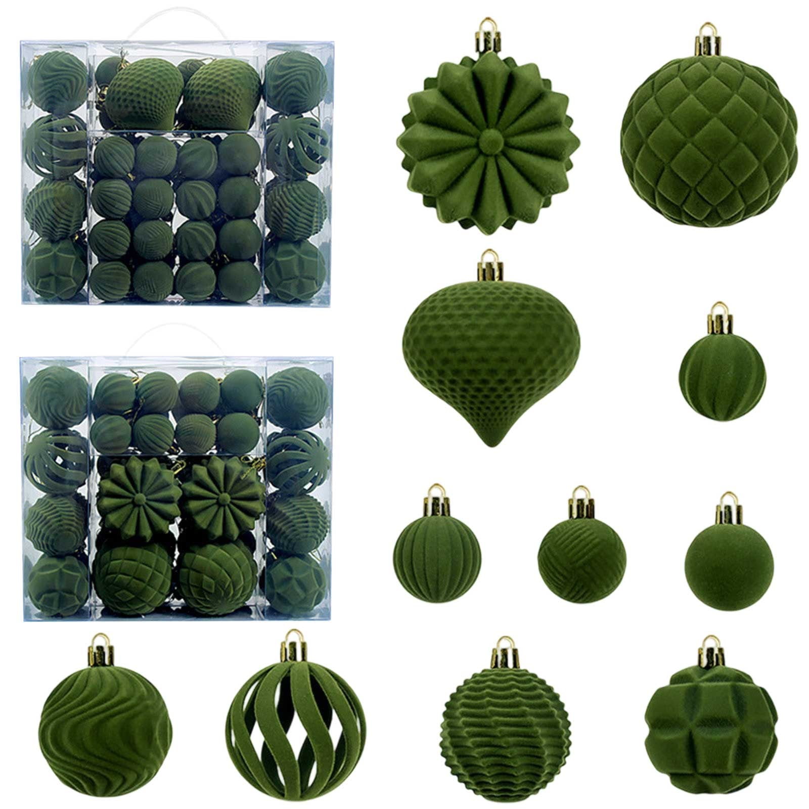 Click here for Staron 48pcs Velvet Ornaments  Flocked Christmas B... prices