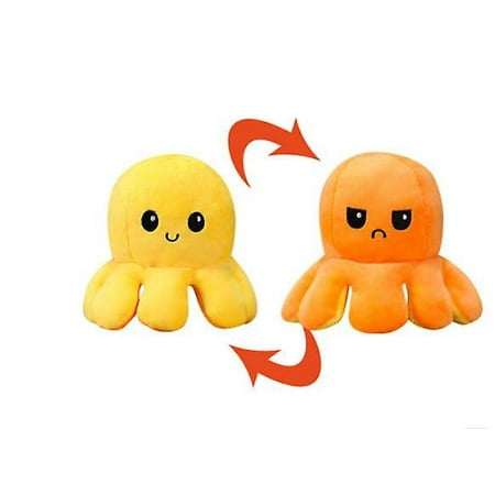 Plush Octopus Reversible Cute Flip Mood Soft Toy Gift Happy Sad ...
