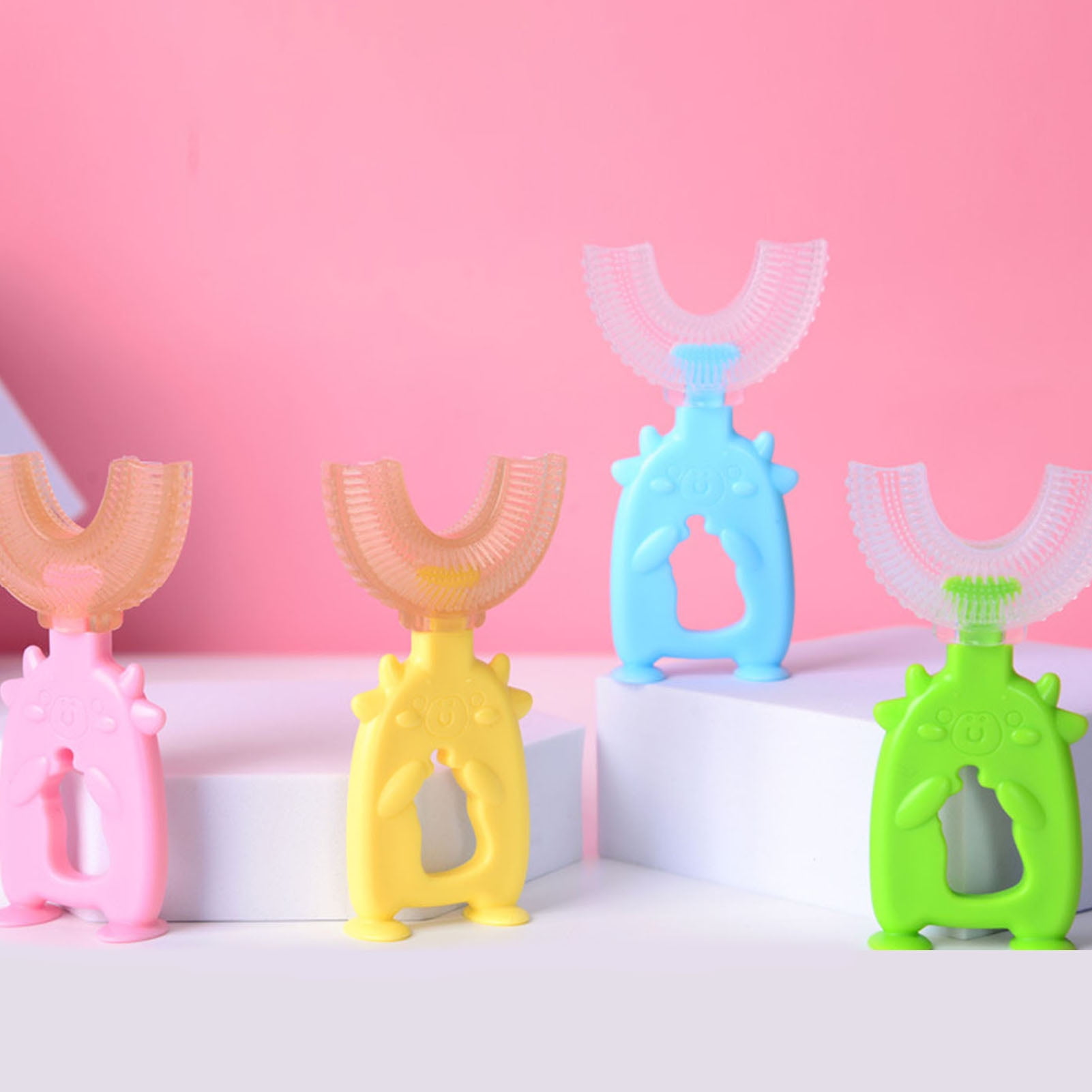 Visland Kids Toothbrushes ,All Rounded Cow Design Children U Shape ...