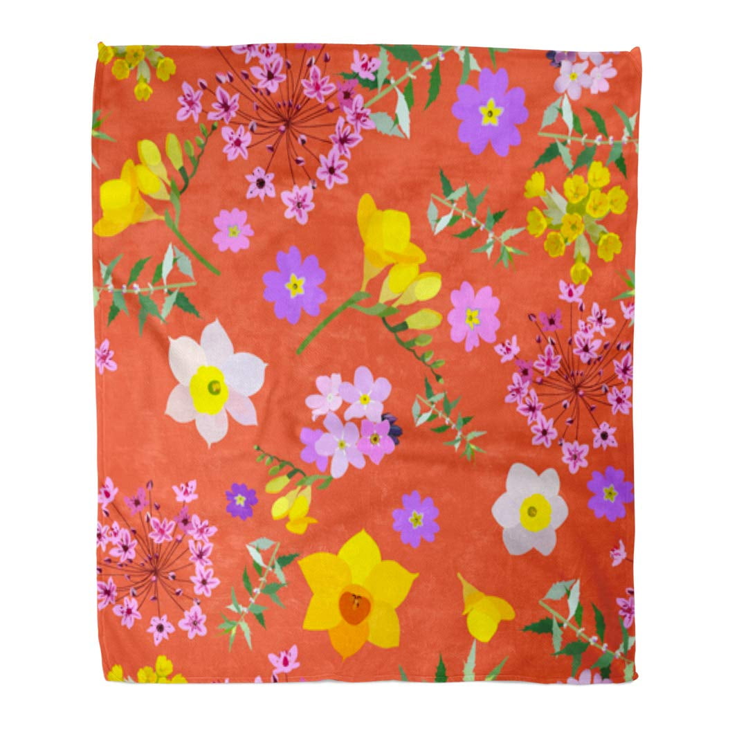 Sidonku Flannel Throw Blanket Fashionable Floral In Many Colors