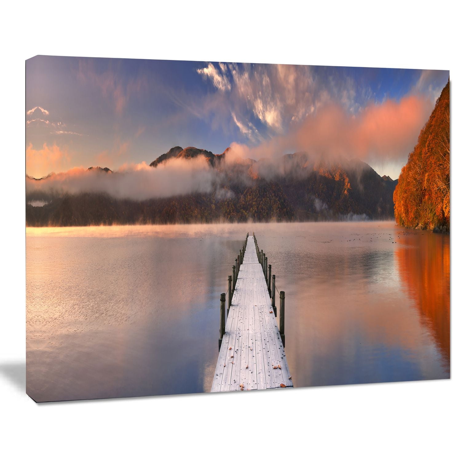 Click here for Designart Design Art Jetty In Lake Japan Canvas Pr... prices