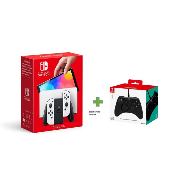 Consola Nintendo Switch OLED Blanco + Control Horipad Nintendo Switch ...