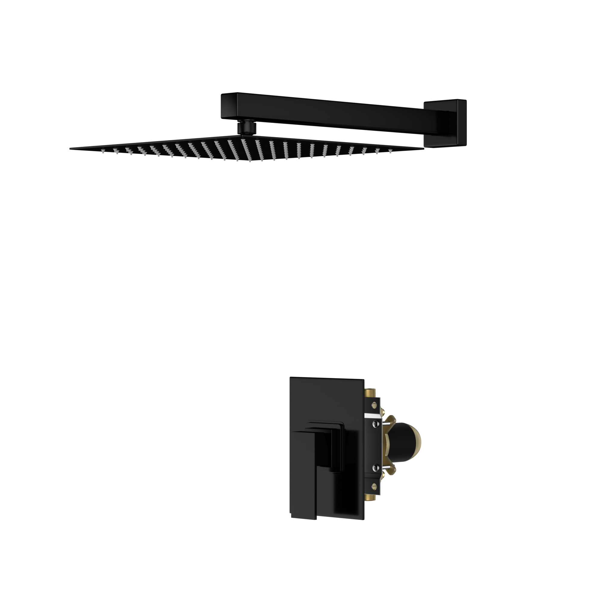 Logmey Matte Black Rainfall Shower Set 10 inch Square Rain Shower with ... Logmey Matte Black Rainfall Shower Set 10 inch Square Rain Shower with ...