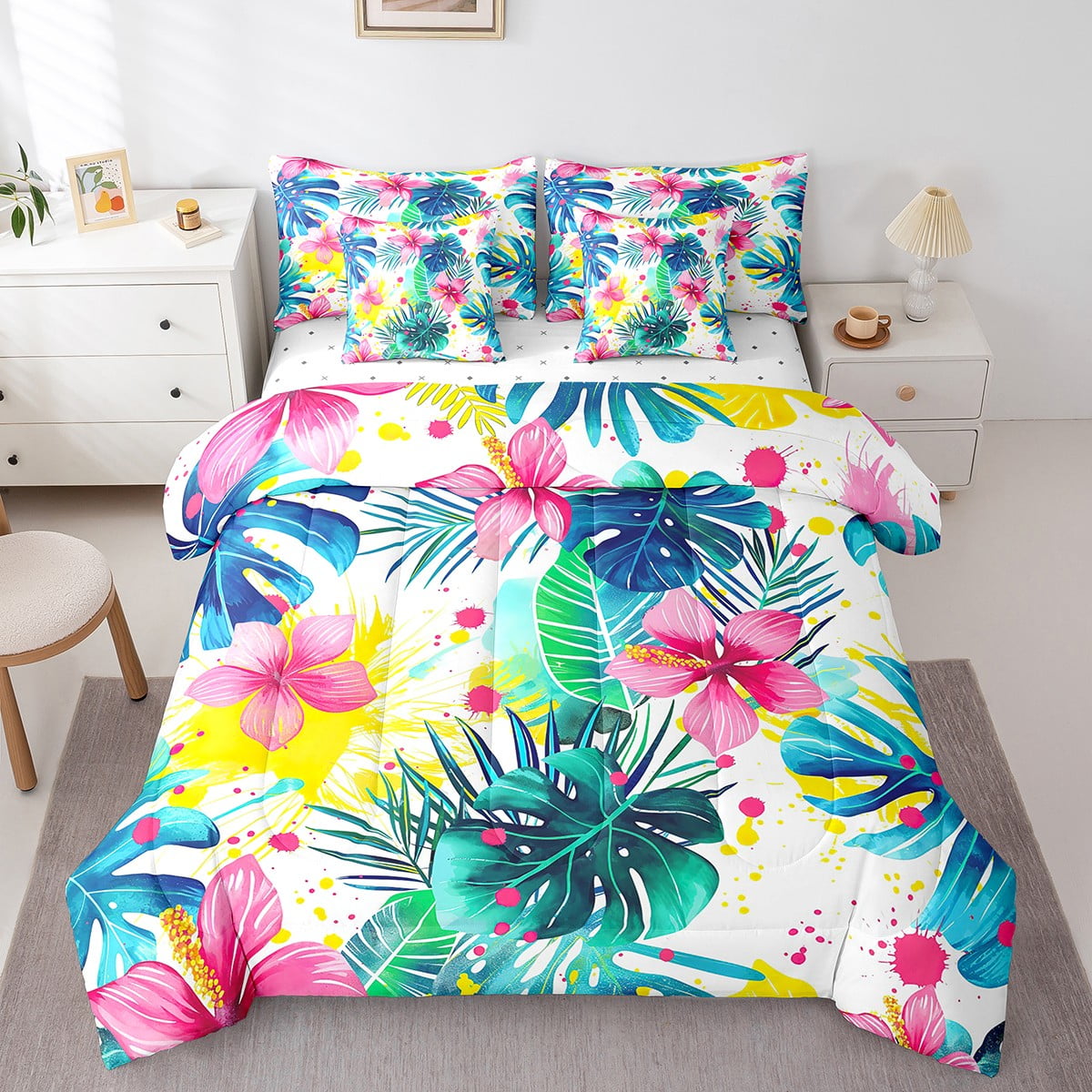 Click here for Yst 7 Piece Summer Palm Leaf Bed Set Full tropical... prices