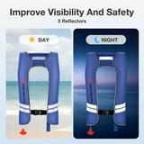 WARMOUNTS Automatic Inflatable Life Jacket w/ 5 Reflectors & Whistle ...