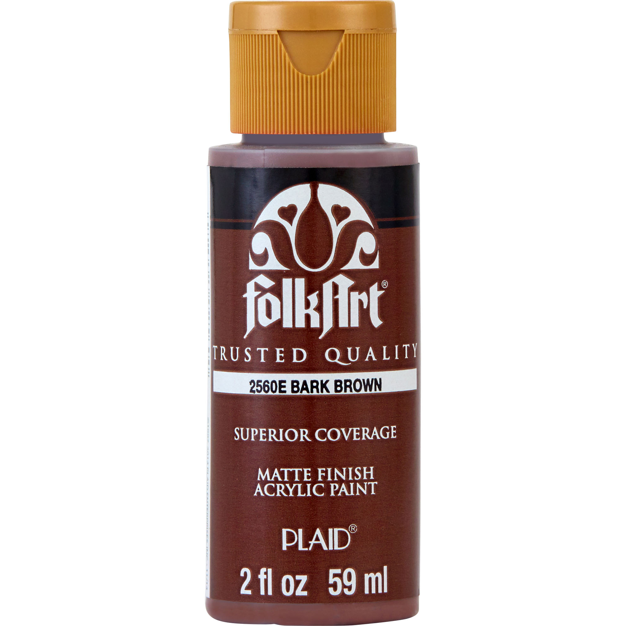 FolkArt Acrylic Craft Paint, Matte Finish, Bark Brown, 2 fl oz ...