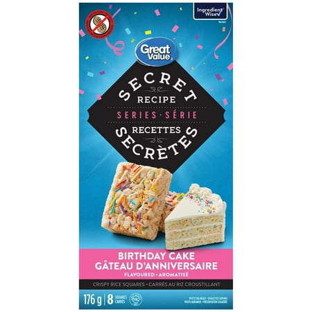 Great Value Secret Recipe Series Birthday Cake Flavoured Crispy Squares ...