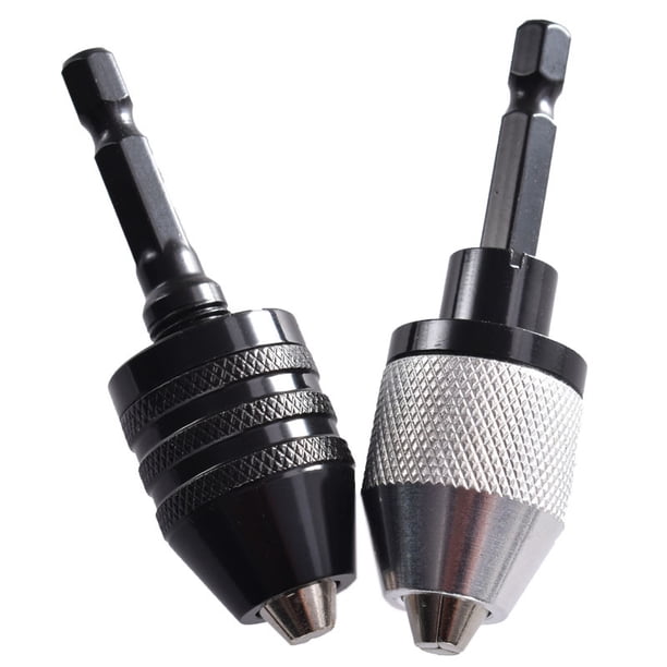 2 Piece Drill Chuck, Hex Keyless Drill Chuck 0.3-6.5mm Capacity ...