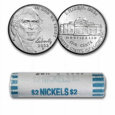 2006-P Jefferson Nickel Roll 40-Coin Mint Wrapped Roll BU - Walmart.com