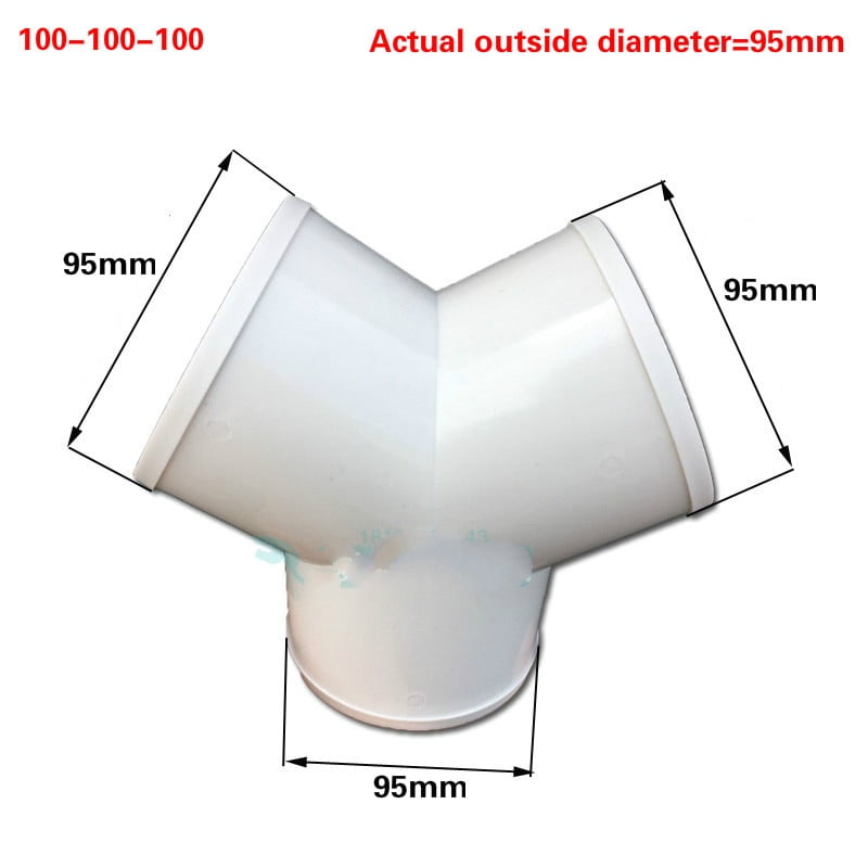 Y Splitter Piece 100/150/200mm Ventilation Duct Three Way Coupler Fan ...