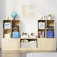 Cozy Castle 3-Piece U-Shaped Bookshelf, 8 Cubes, 4 Doors, Large Storage ...