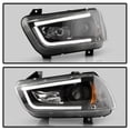 Black 2011-2014 Dodge Charger DRL LED Tube Projector Headlights ...