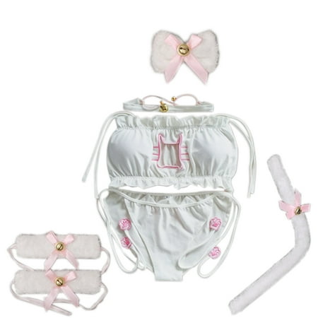 Japanese Lingerie Anime Cute Cat Keyhole Outfit Costume Babydoll Cat ...