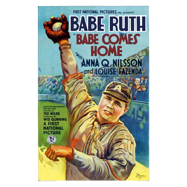 Babe Ruth Poster Babe Comes Home Baseball 16in x 24in Poster Square ...