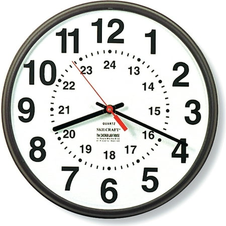 12/24 Hour Slimline Round Wall Clock - Walmart.com