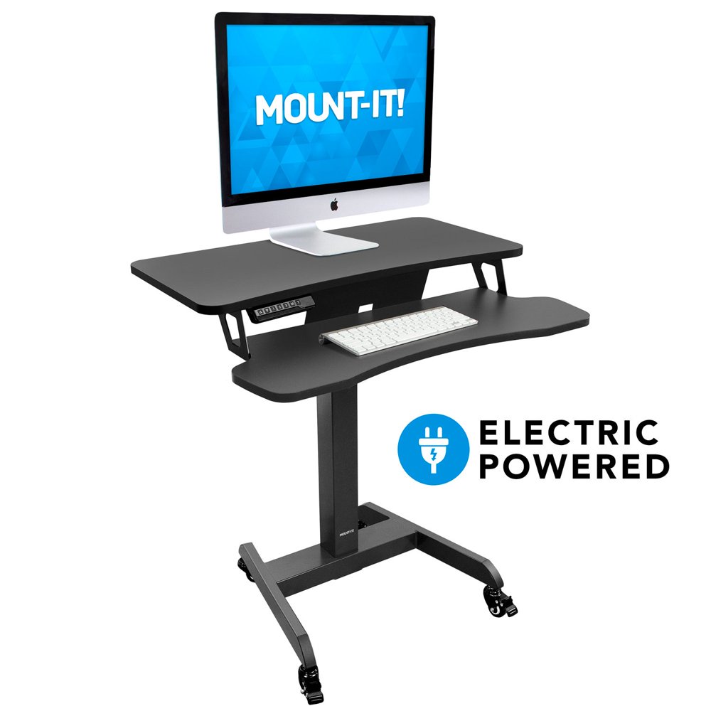 Mount-It! Electric Mobile Standing Desk | Computer Cart - Walmart.com ...