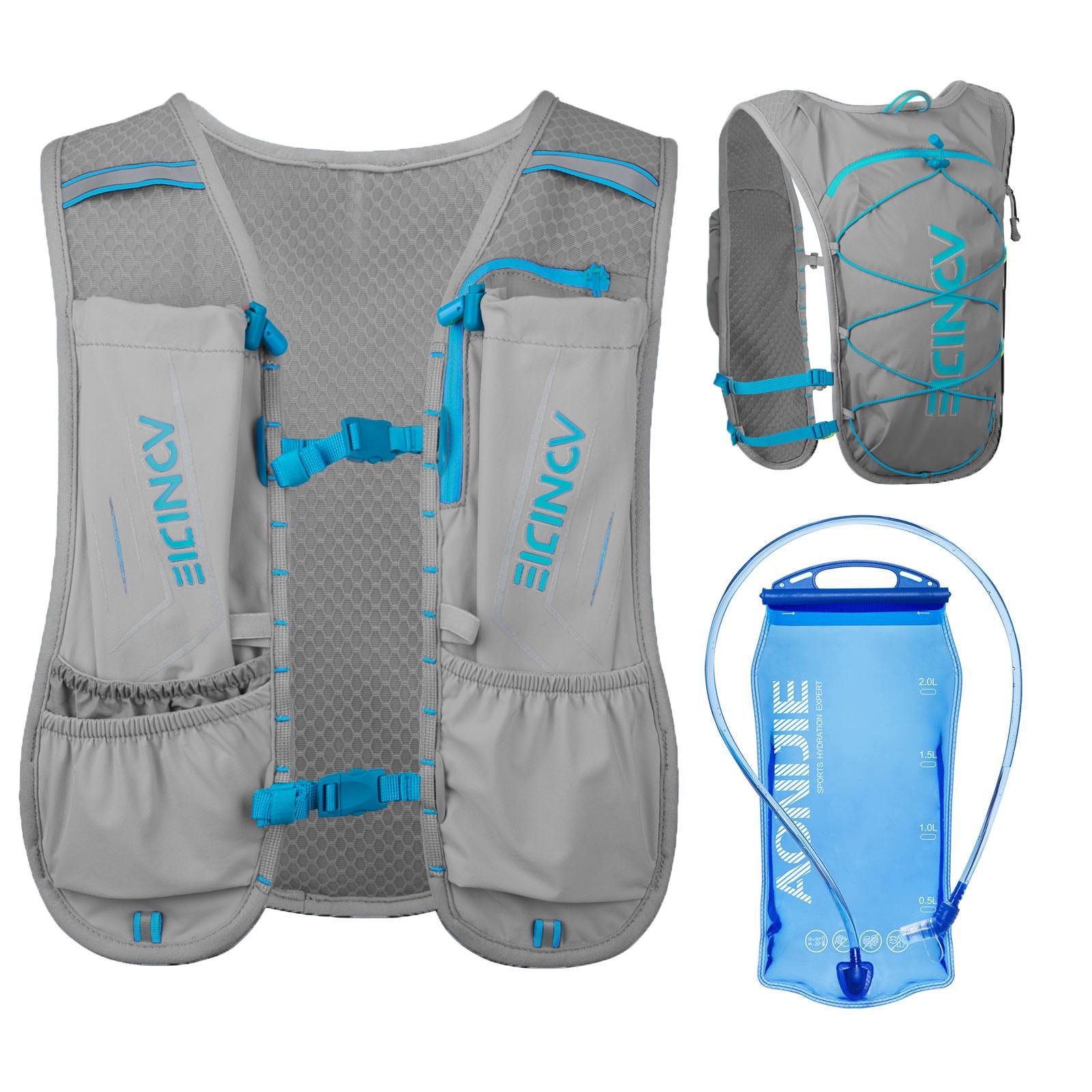 AONIJIE 5L Lightweight Hydration Pack, Hiking Backpack with 1.5L Water ...