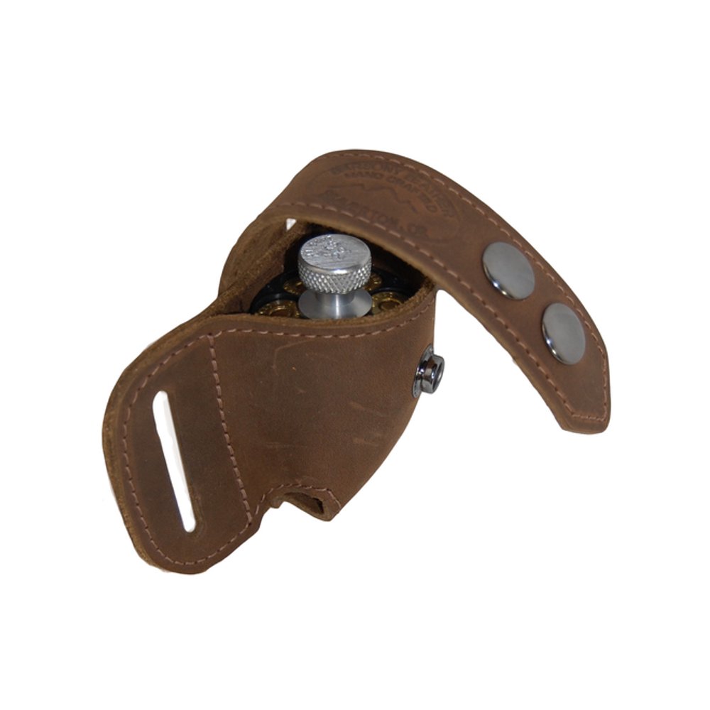 Barsony Brown Leather Revolver Speed Loader Pouch for 6-7 shot .357 ...