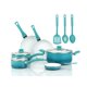 Mainstays Ceramic Nonstick 12 Piece Cookware Set, Teal Ombre - Walmart.com
