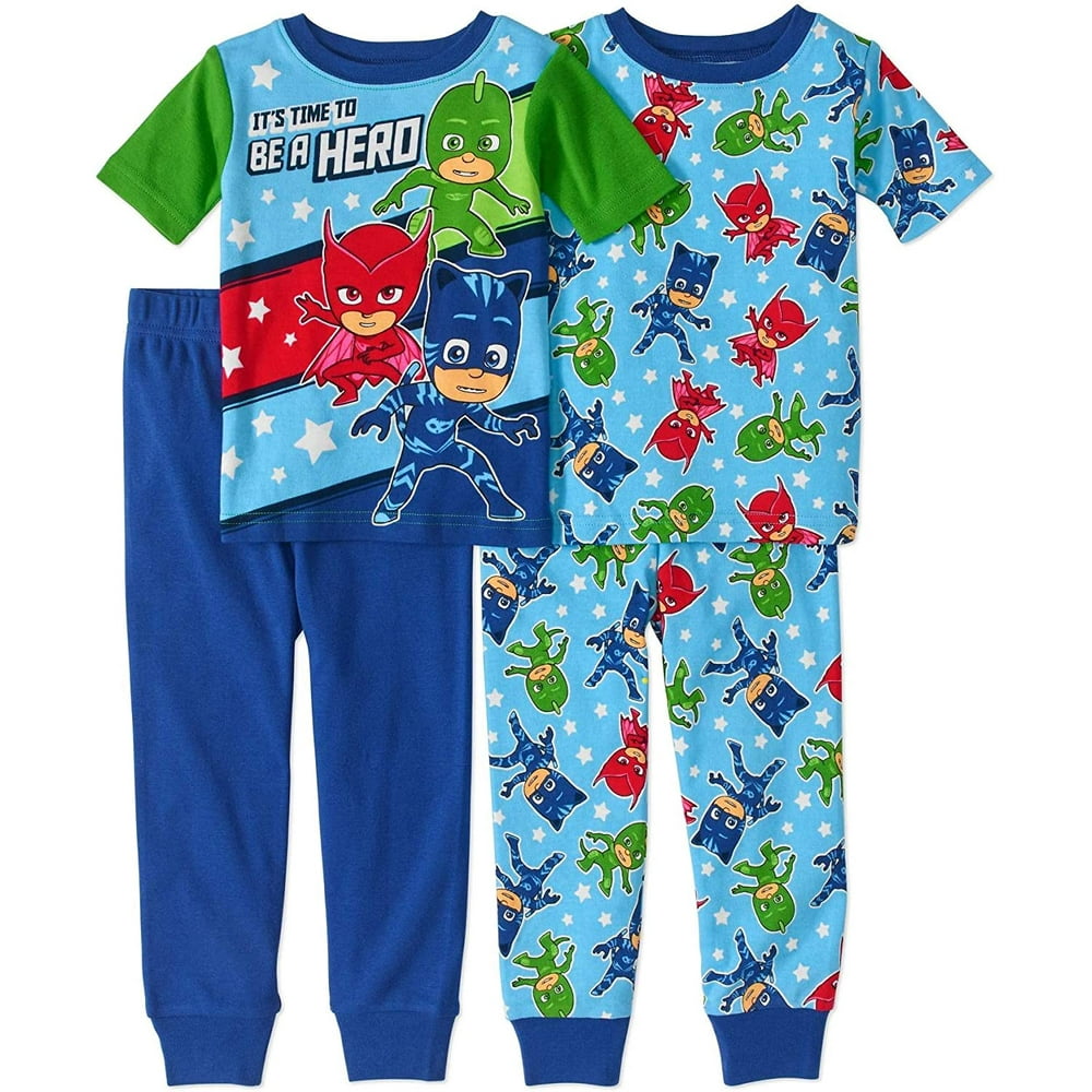 PJ Masks - PJ Masks 4 PC Short Sleeve Tight Fit Cotton Pajama Set Boy ...