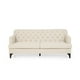 Noble House Ari Contemporary Tufted Fabric 3 Seater Sofa, Beige, Dark ...