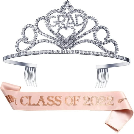Lepai2022 Graduation Glittered Metal Princess Grad Crown Tiara and ...